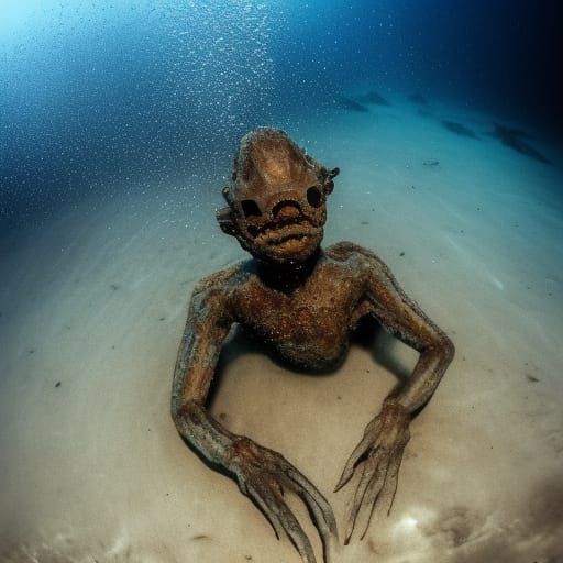Creature Deep in the ocean underwater. Unsettling. - AI Generated ...