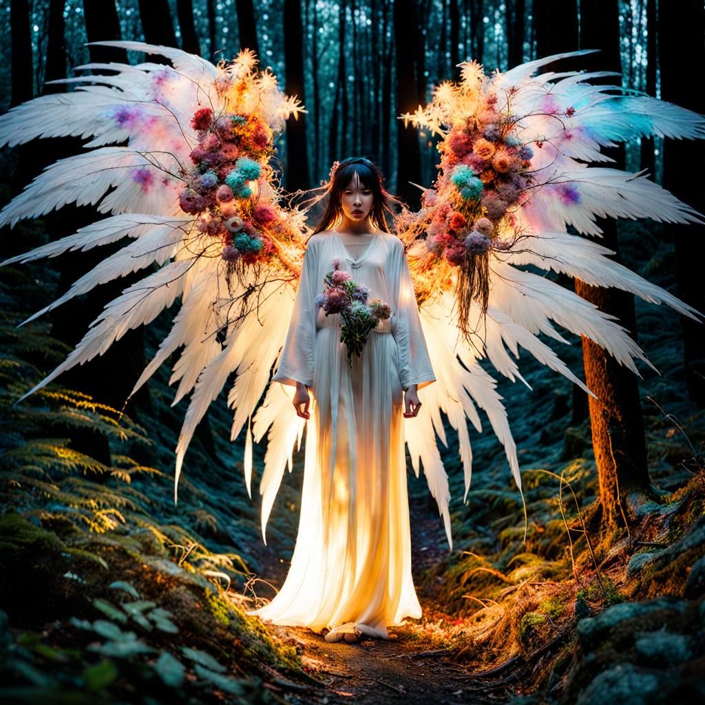 Flowers' Angel - AI Generated Artwork - NightCafe Creator