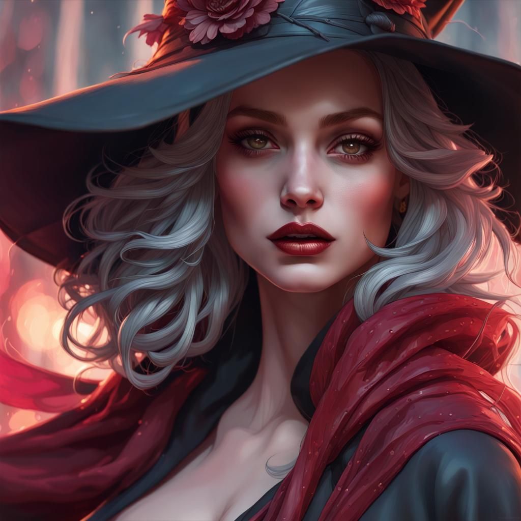 ruby lips witch - AI Generated Artwork - NightCafe Creator