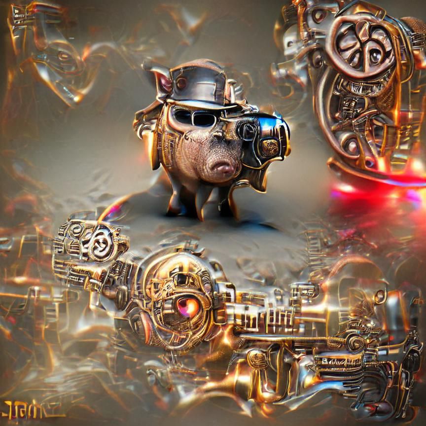 Steampunk Terminator Pig - AI Generated Artwork - NightCafe Creator