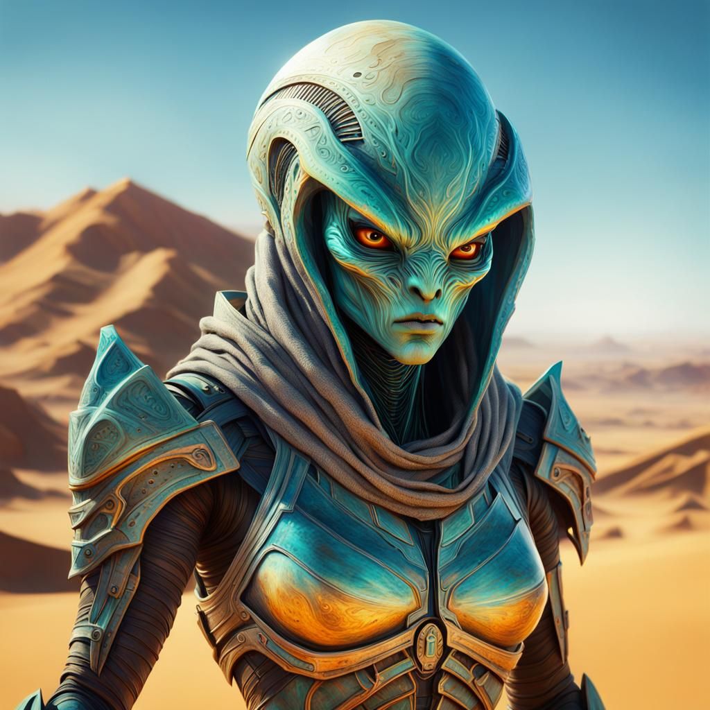 Female alien warrior - AI Generated Artwork - NightCafe Creator