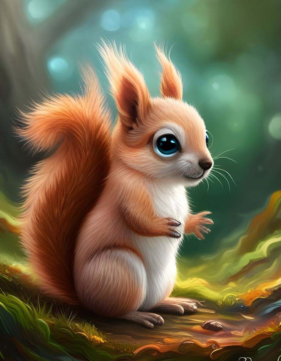 🐿Cute Squirrel🐿 - AI Generated Artwork - NightCafe Creator