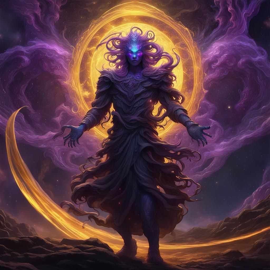 Cosmic humanoid entity made of swirling energies - AI Generated Artwork ...
