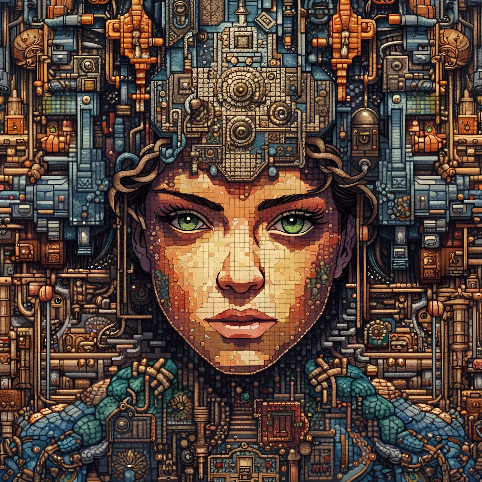 Tech face - AI Generated Artwork - NightCafe Creator