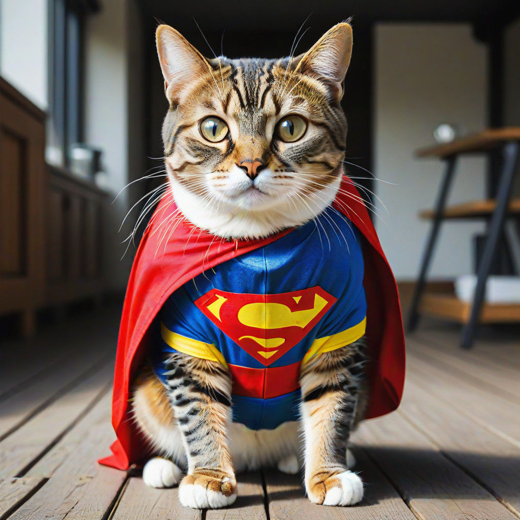 Super Cat - Feline Superhero in Action