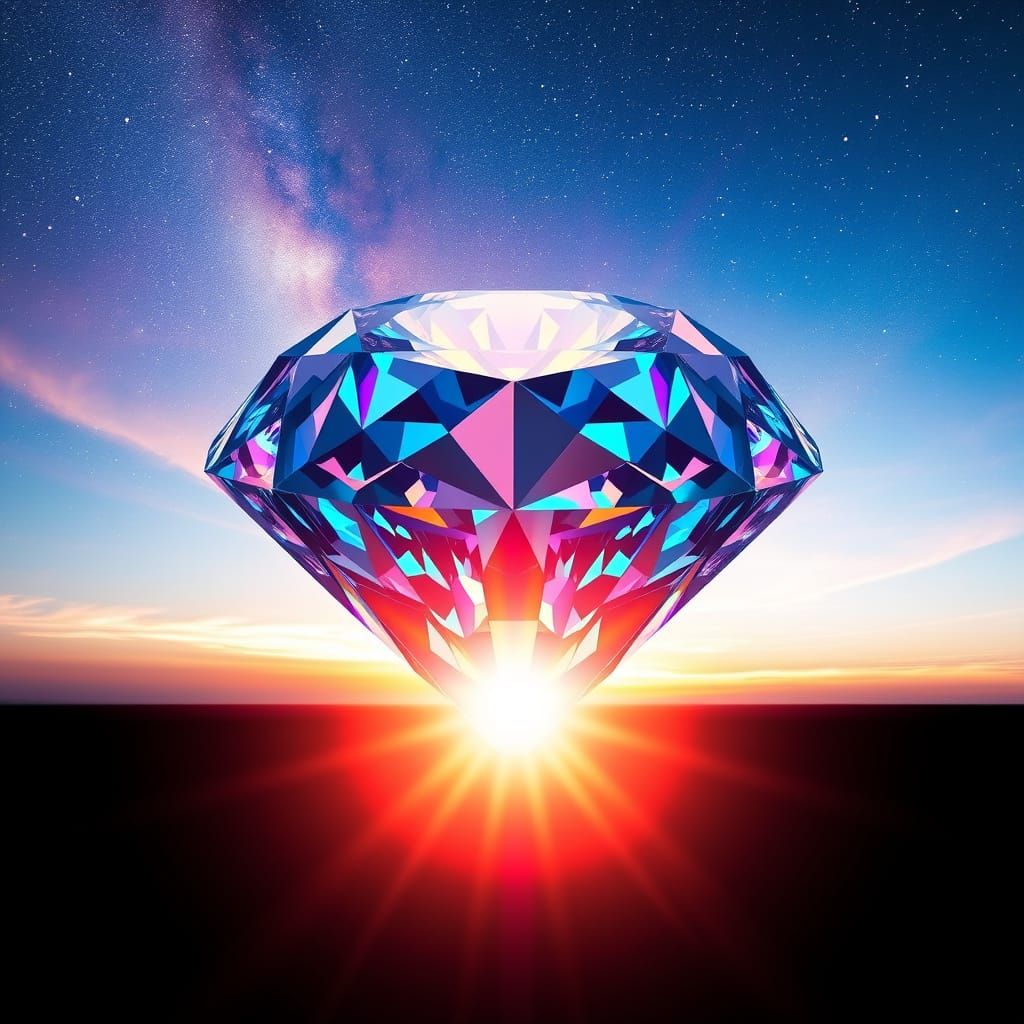 Surreal Diamond Emerges from Celestial Horizon in ... - AI Art
