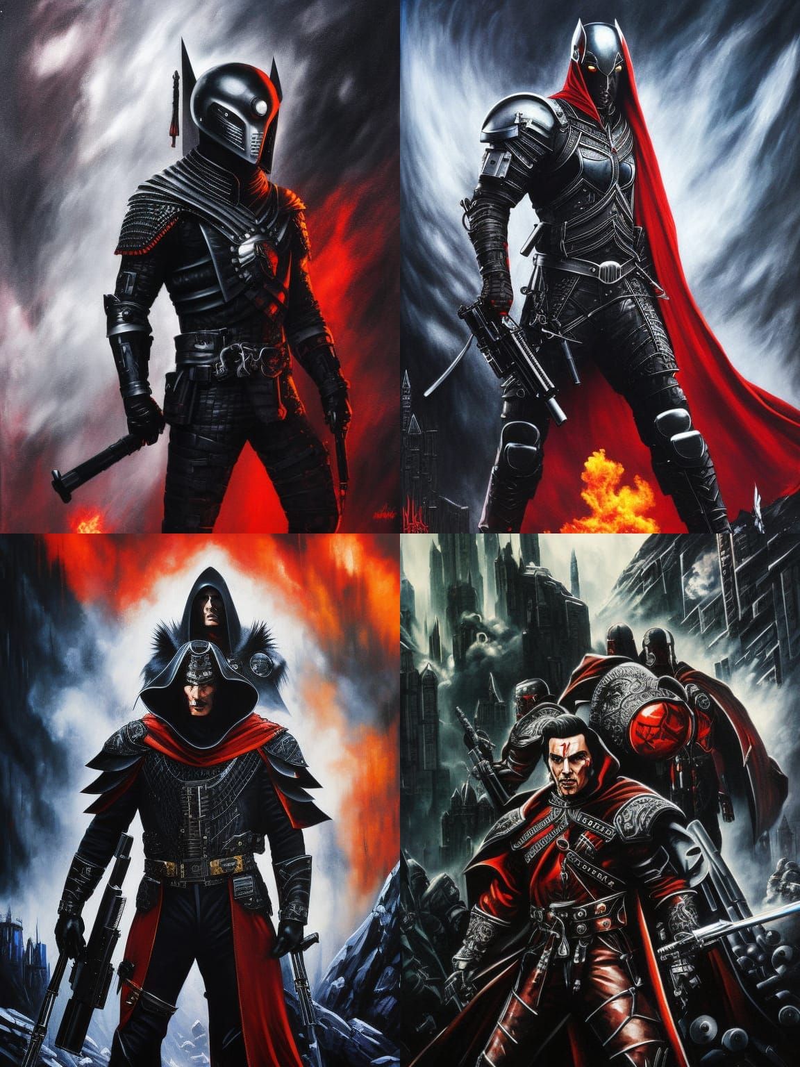 Battle hardened Dracula Wearing futuristic mercenary suit detailed ...