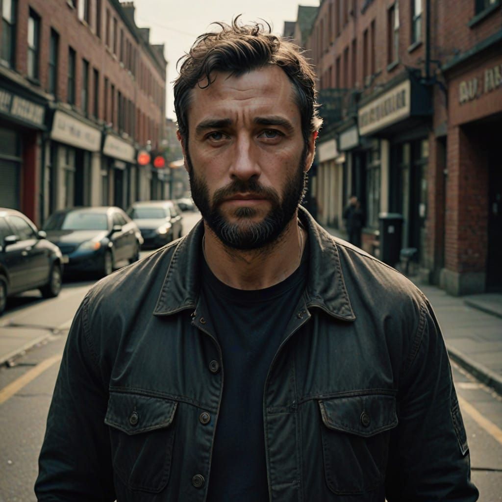 Rugged Irish-American Stud in Cinematic Flair - AI Art