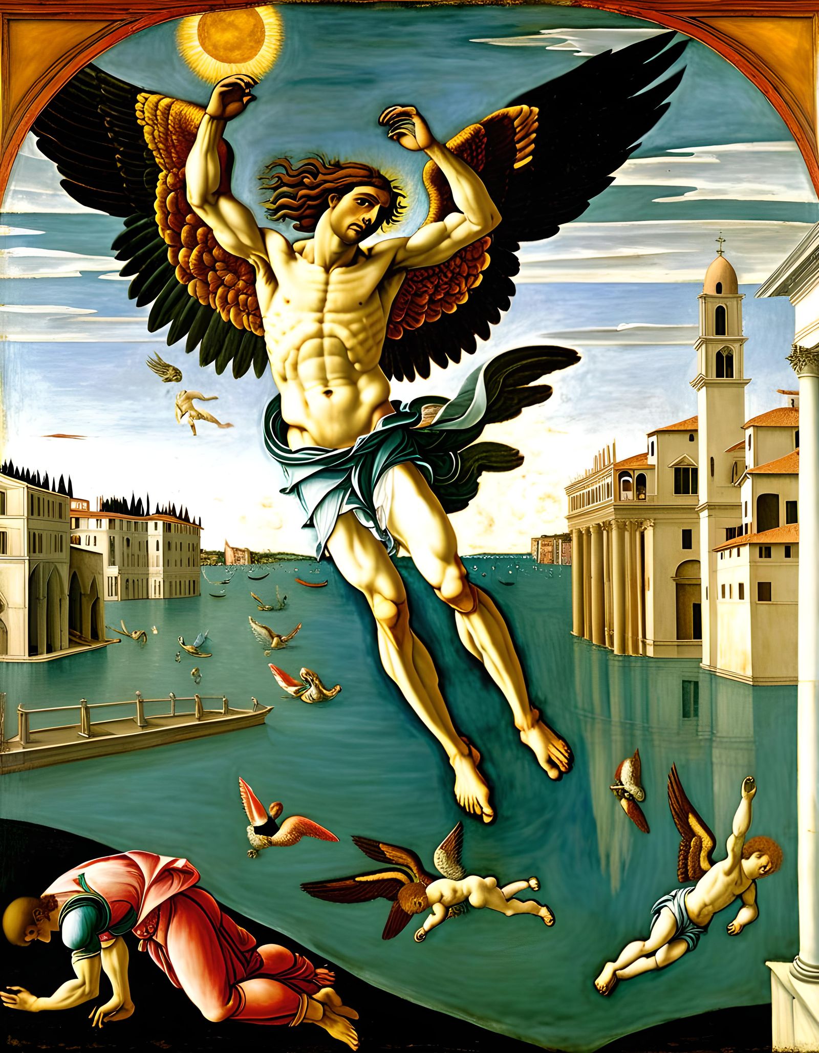 The Fall of Icarus - AI Generated Artwork - NightCafe Creator