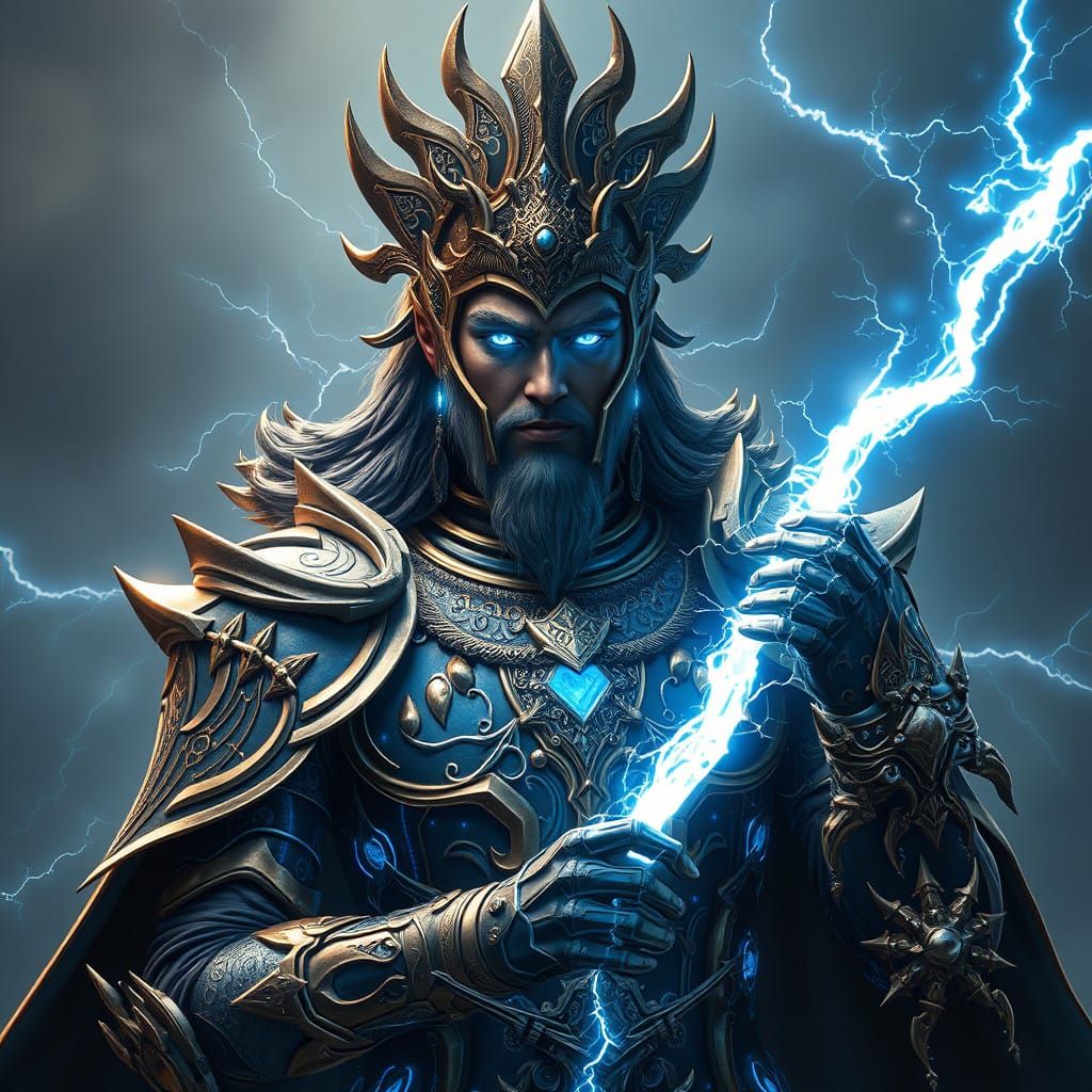 Cyberpunk Epic: Majestic Tishtrya, Iranian Thunder... - AI Art