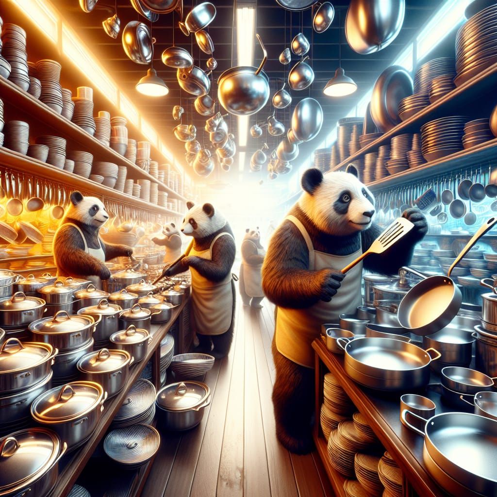 Pots and Pandas - AI Generated Artwork - NightCafe Creator