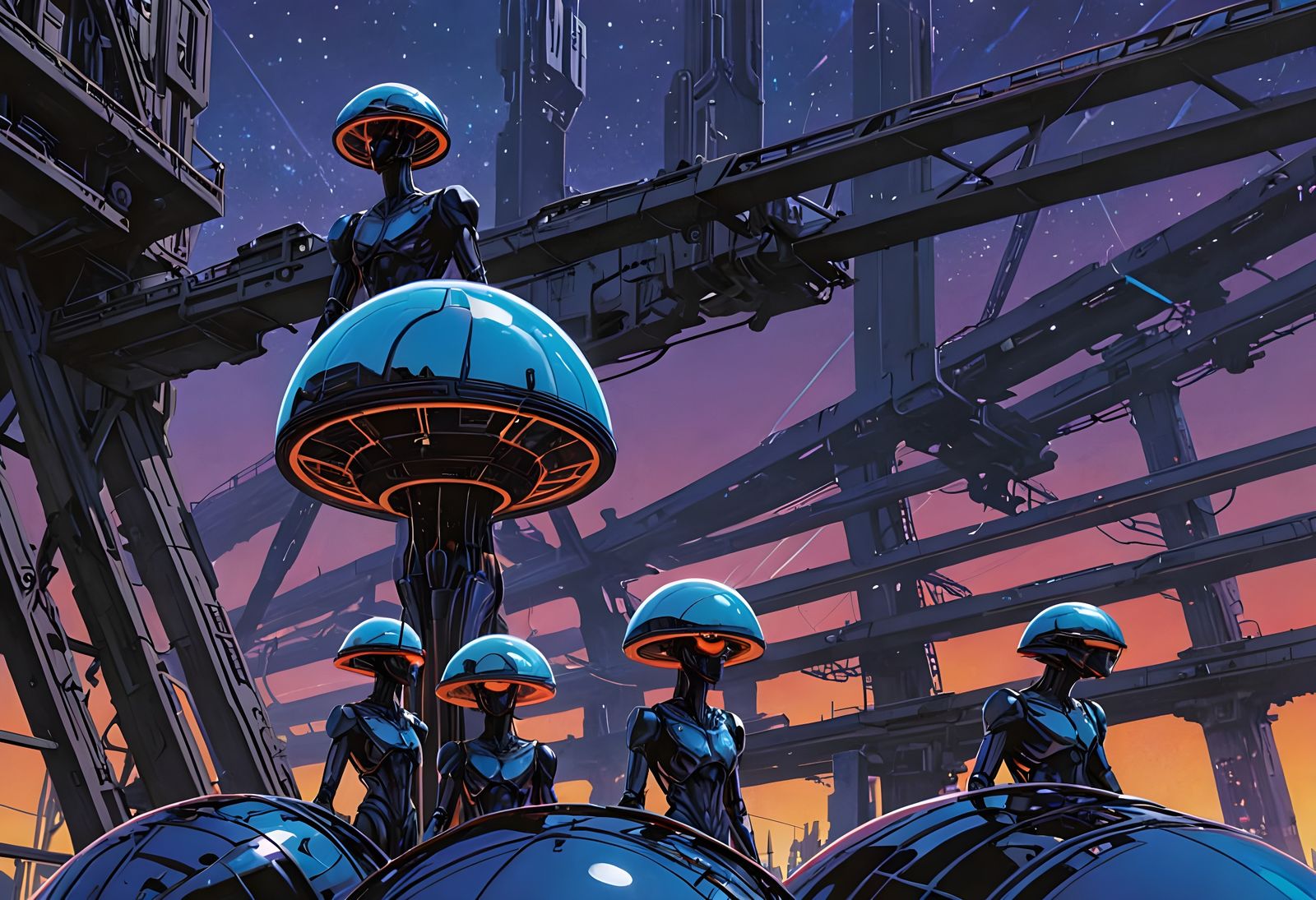 Humanoid v71 - Symmetrical Psychedelic Digital Art