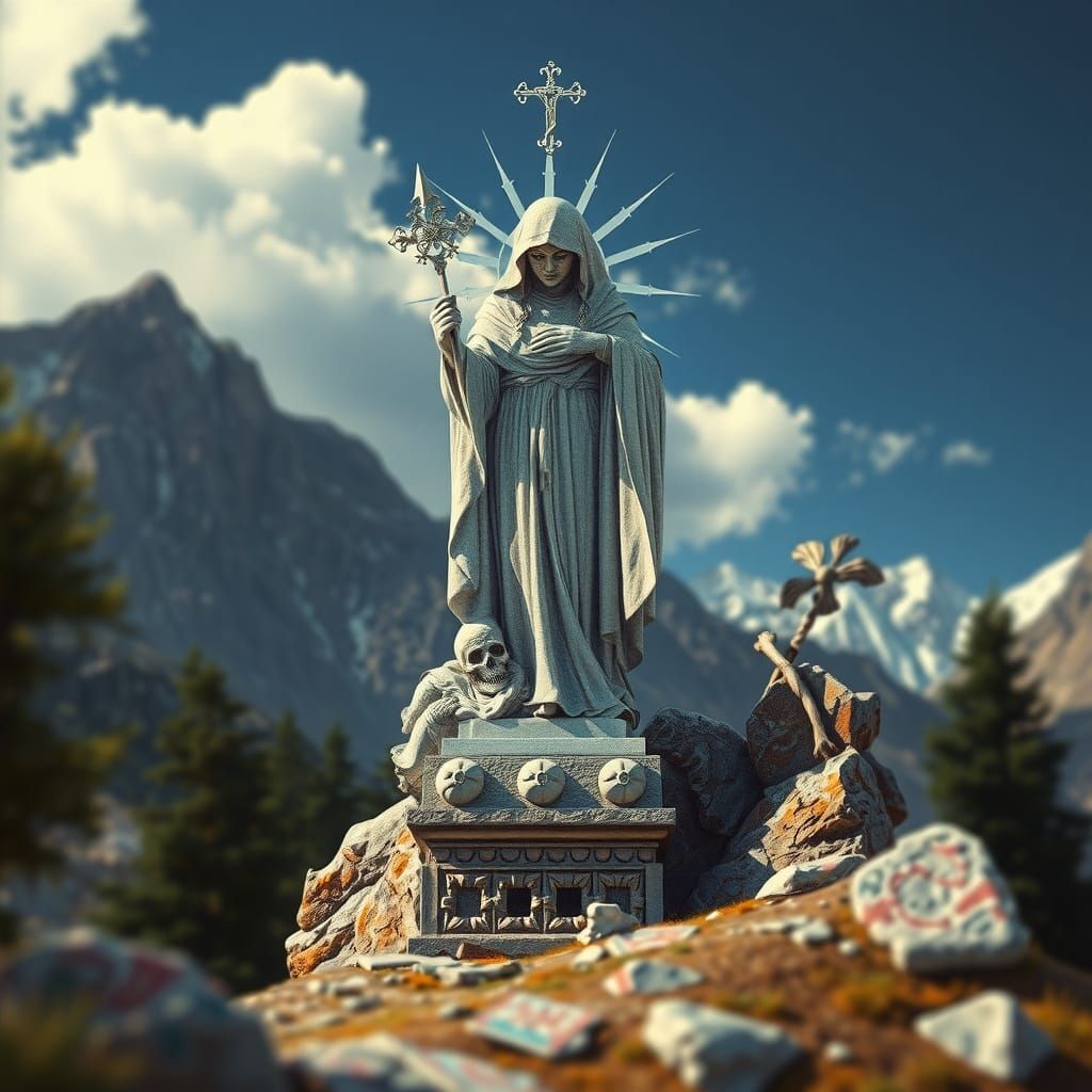 Saints and Sin - Mysterious Grim Reaper Shrine in a Vibrant ...