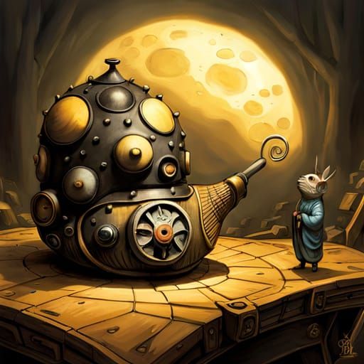 The inventor rabbit and his robotic snail - AI Generated Artwork ...