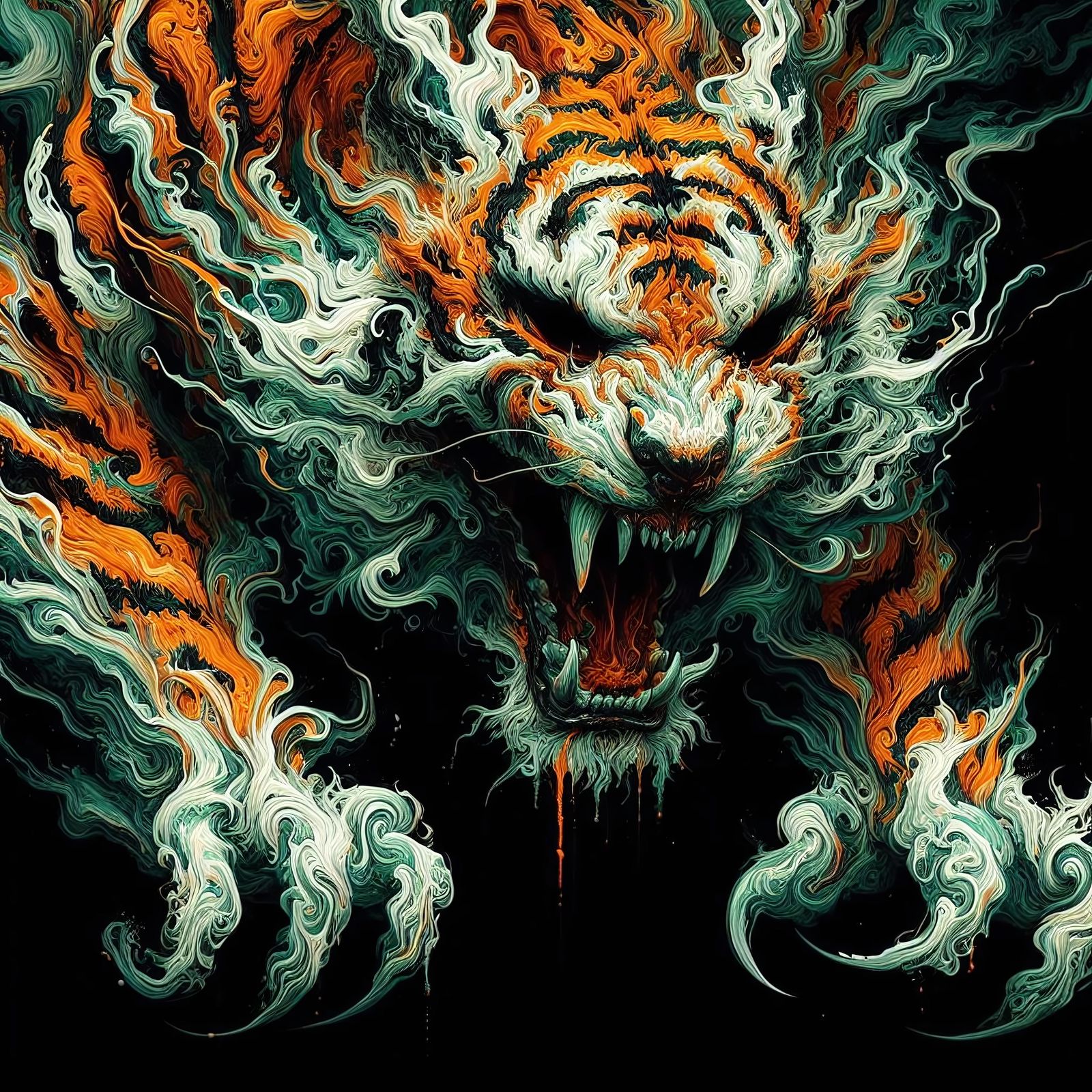 Ghost Tiger - AI Generated Artwork - NightCafe Creator
