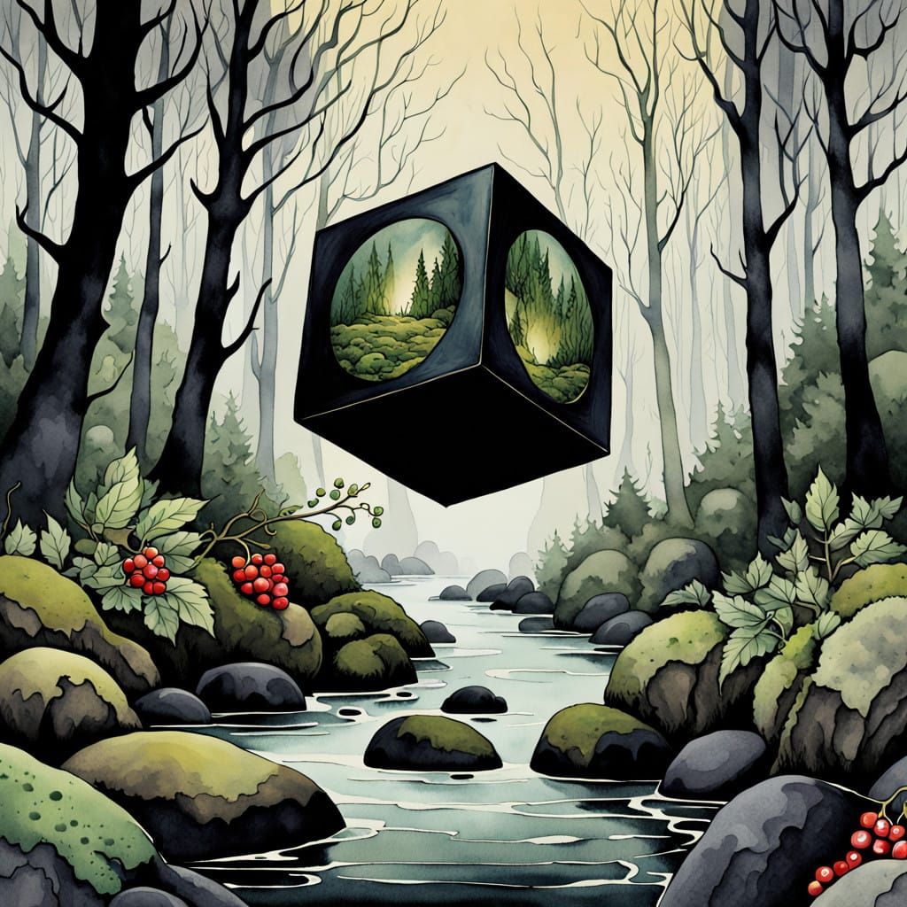 A Weird Cube - Mysterious Black Cube Emerges in Vintage Fore...