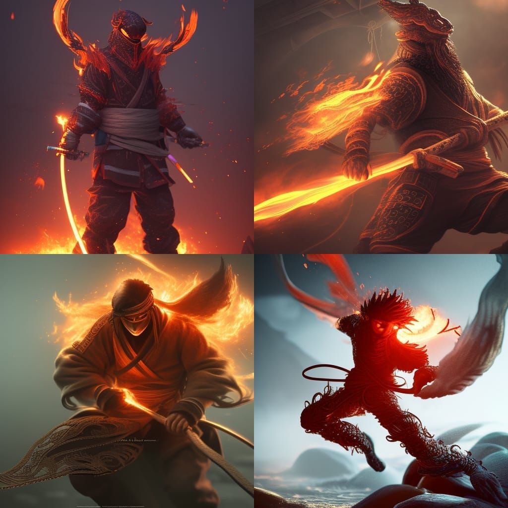 fire ninja, beautiful detailed intricate insanely detailed octane ...