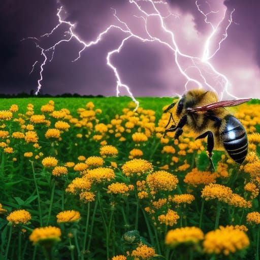 Bee lightning - AI Generated Artwork - NightCafe Creator