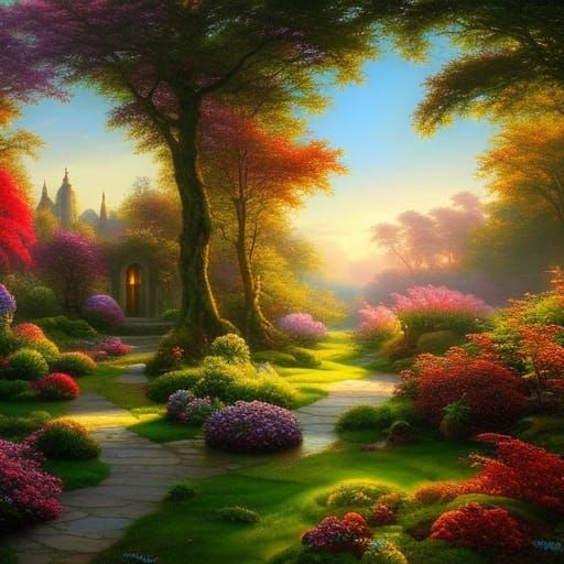 Overgrown path - AI Generated Artwork - NightCafe Creator