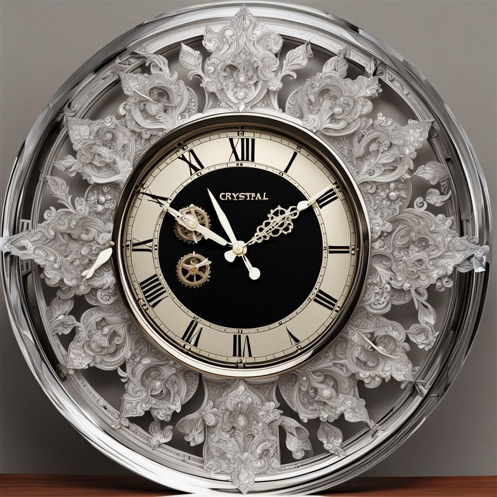 Crystal Wall Clock - AI Generated Artwork - NightCafe Creator