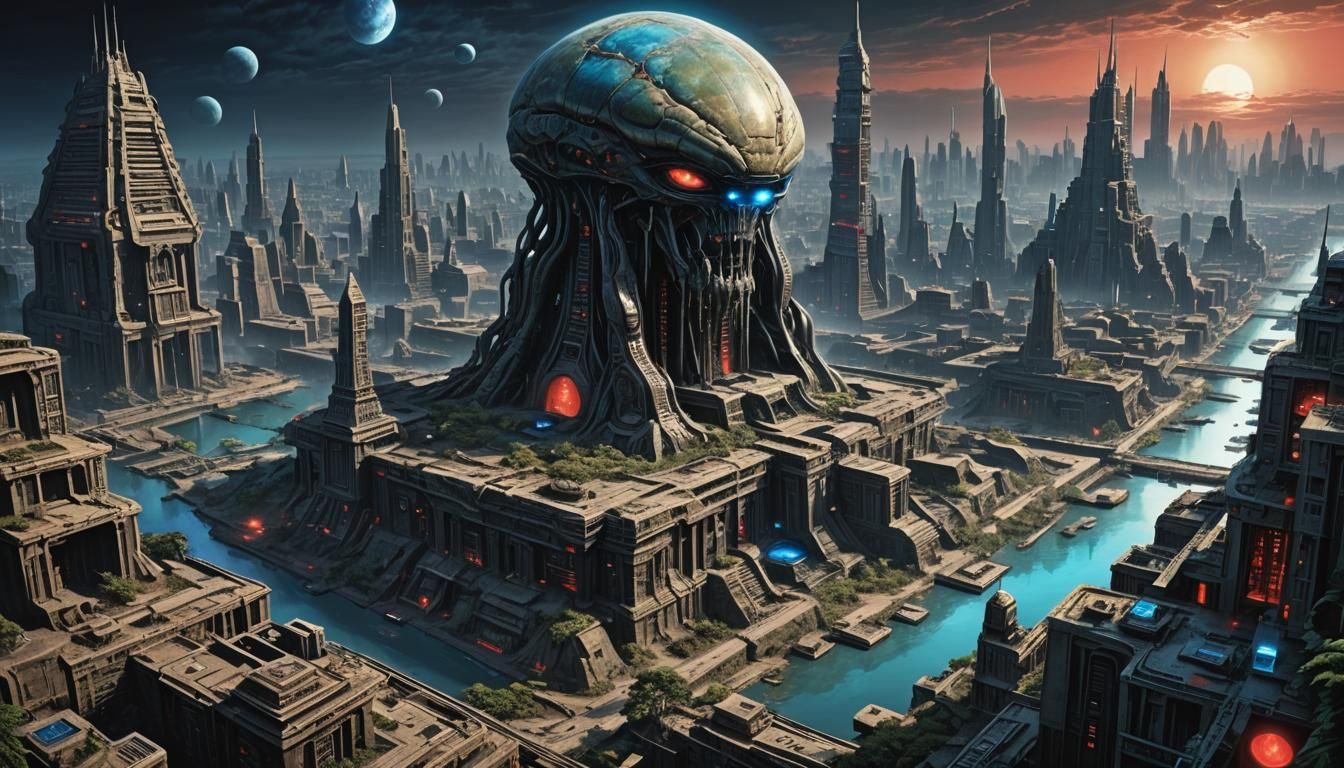 Alien Mega City - AI Generated Artwork - NightCafe Creator