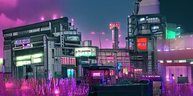Cyberpunk factory district - AI Generated Artwork - NightCafe Creator