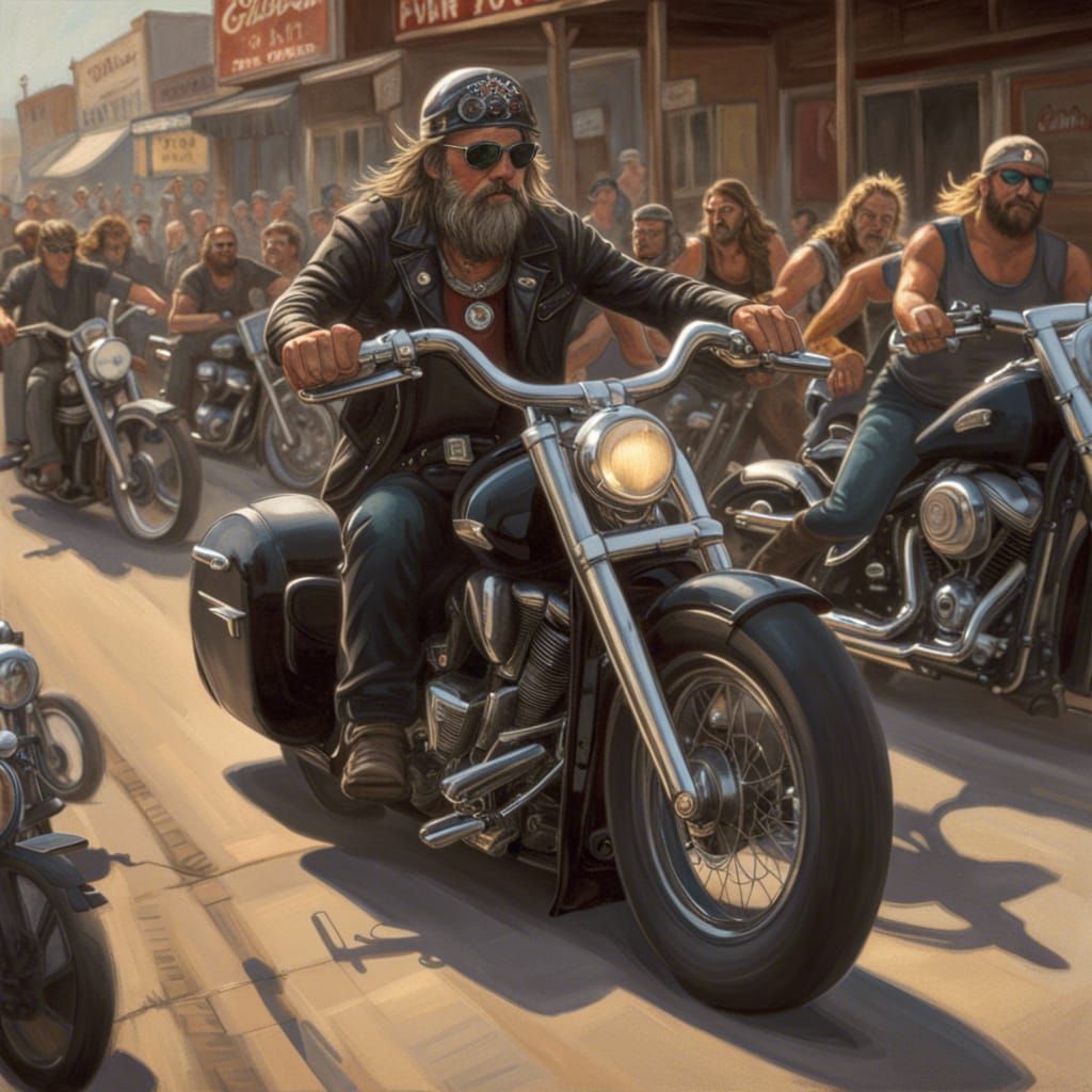 Motorcycle rally and bikers in Sturgis, South Dakota - AI Generated ...