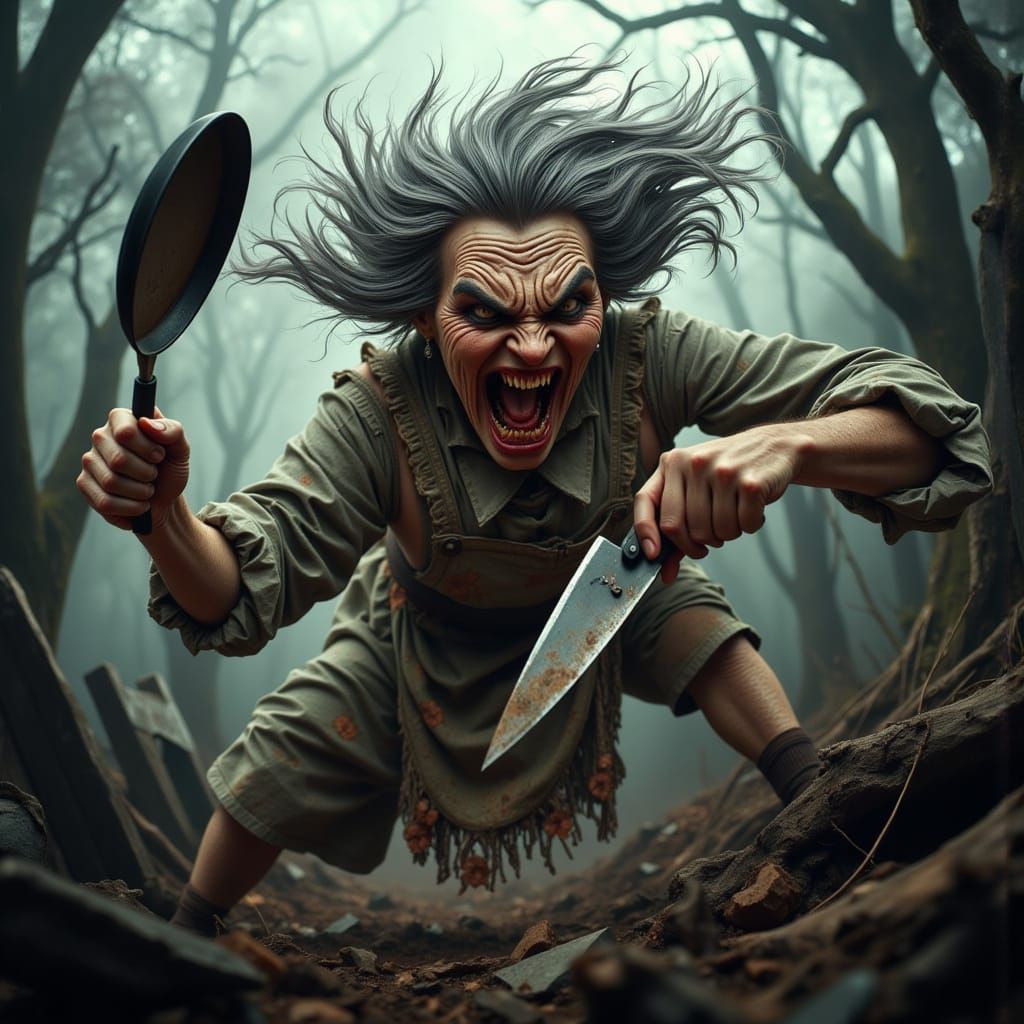 Angry? Try Maniacal Meemaw! - Hyperrealistic Portrait of a F...