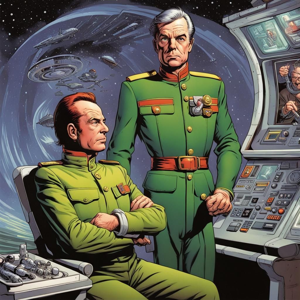 Dan Dare from the Eagle comic with Digby and Professor Peabody - AI ...