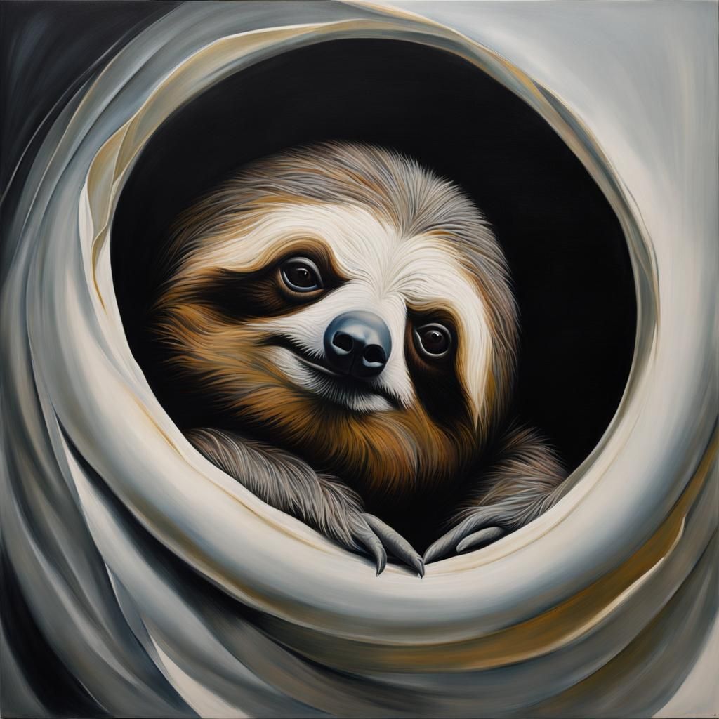 sleepy sloth, painting, (Jay Defeo:1.5), (Gottfried Helnwein:0.8), hyperdetailed - AI Generated ...