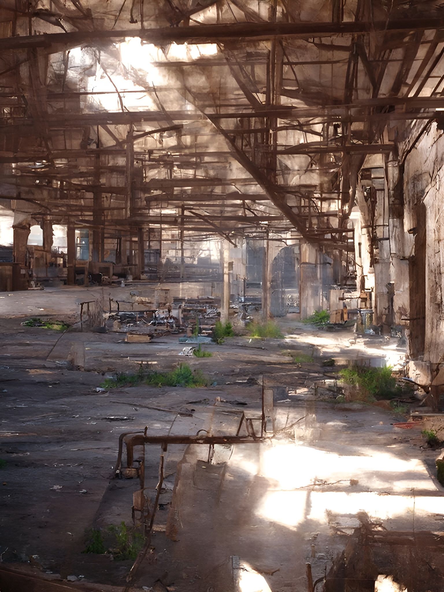 The Factory Ruins lay empty, only shadows of the industries that came ...