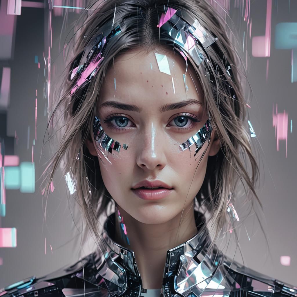 portrait Glitch Art - AI Generated Artwork - NightCafe Creator