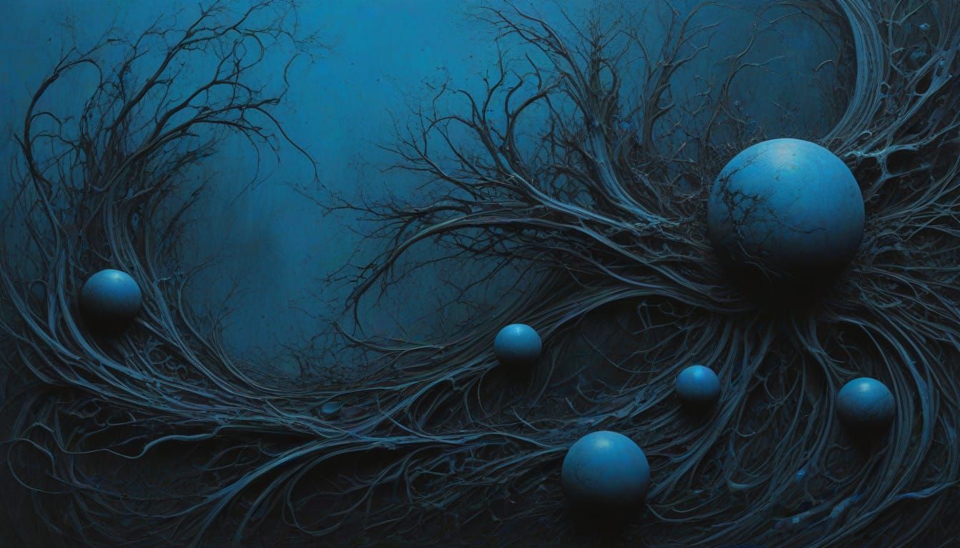 sdfh 3 iol Colour - Whimsical Abstract Composition in Dark E...