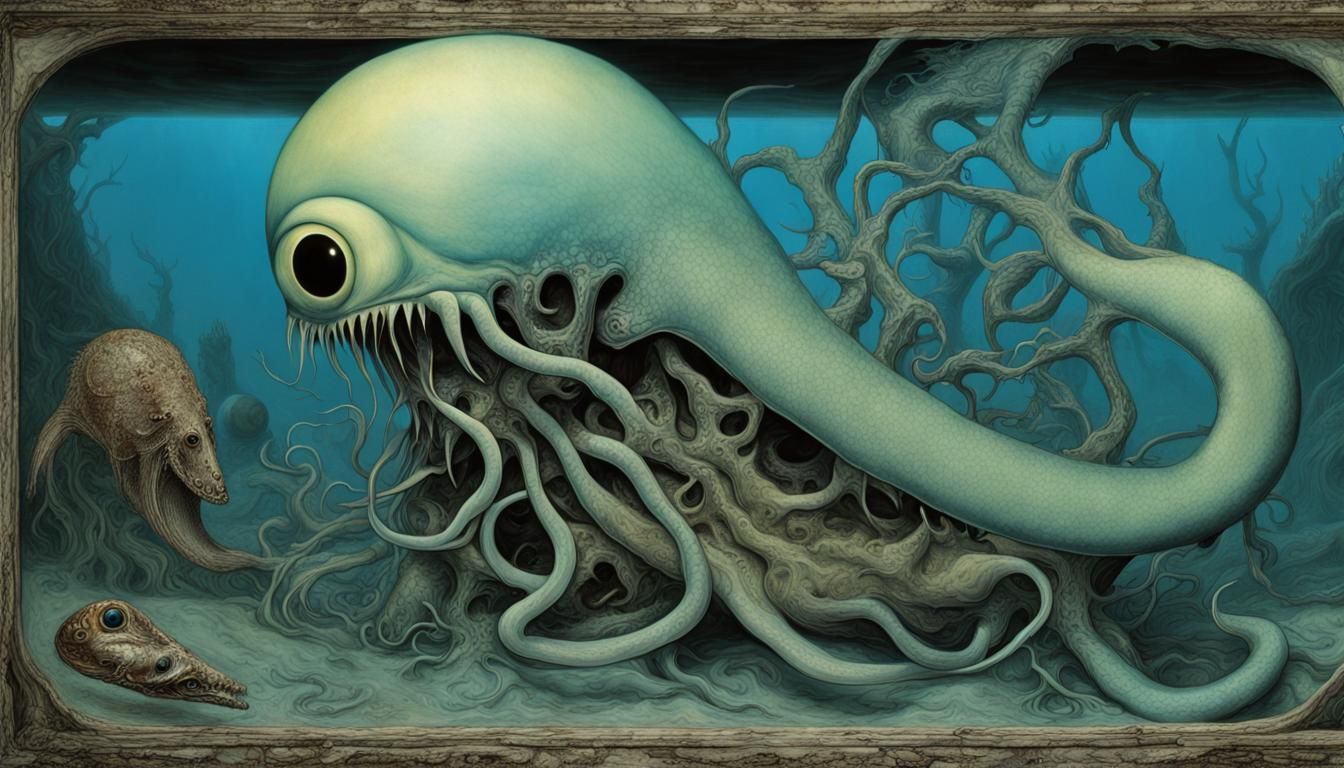 GOOFY EYEBALL CREATURE IN BOGOMILS AQUARIUM - AI Generated Artwork ...