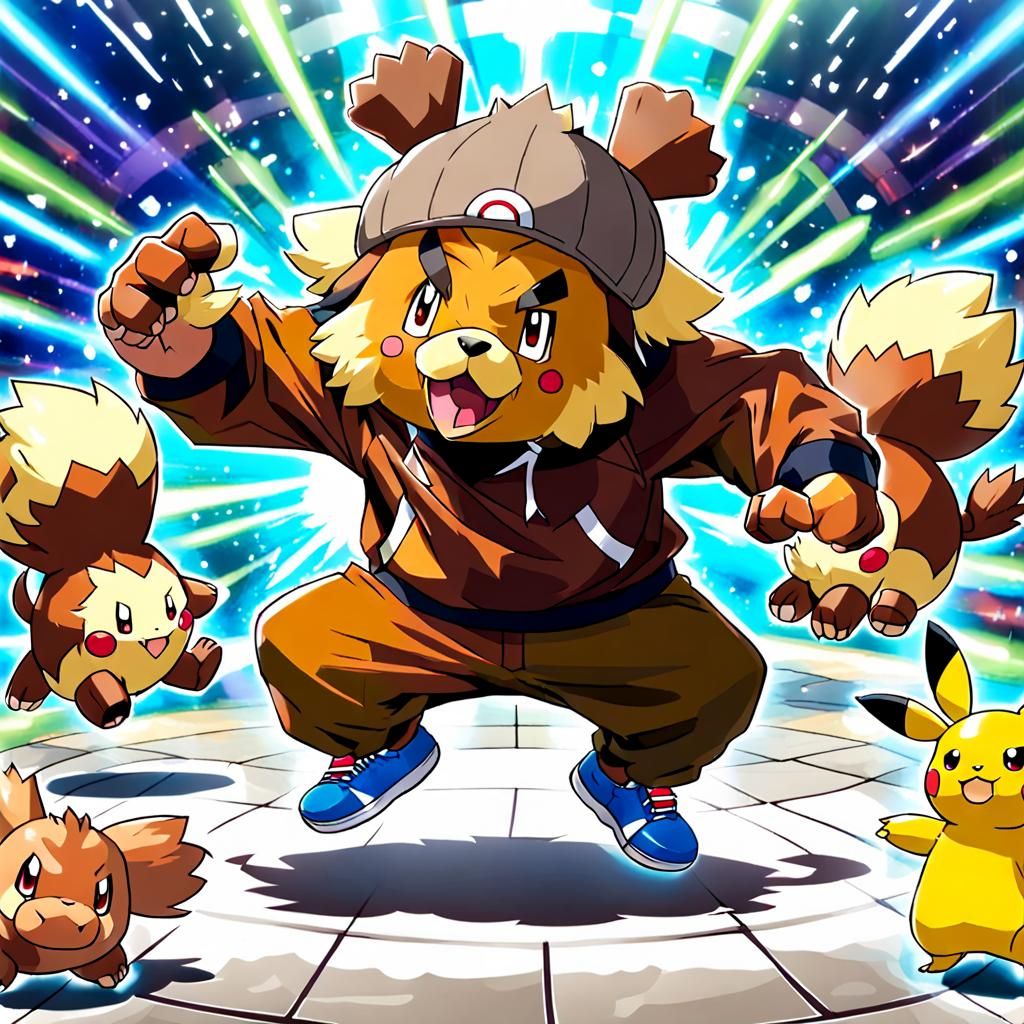 Bidoof Breakdance with Pokémon fri3ends - AI Generated Artwork ...