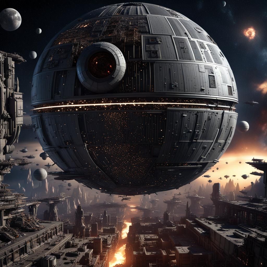 Constructing the Death Star - AI Generated Artwork - NightCafe Creator