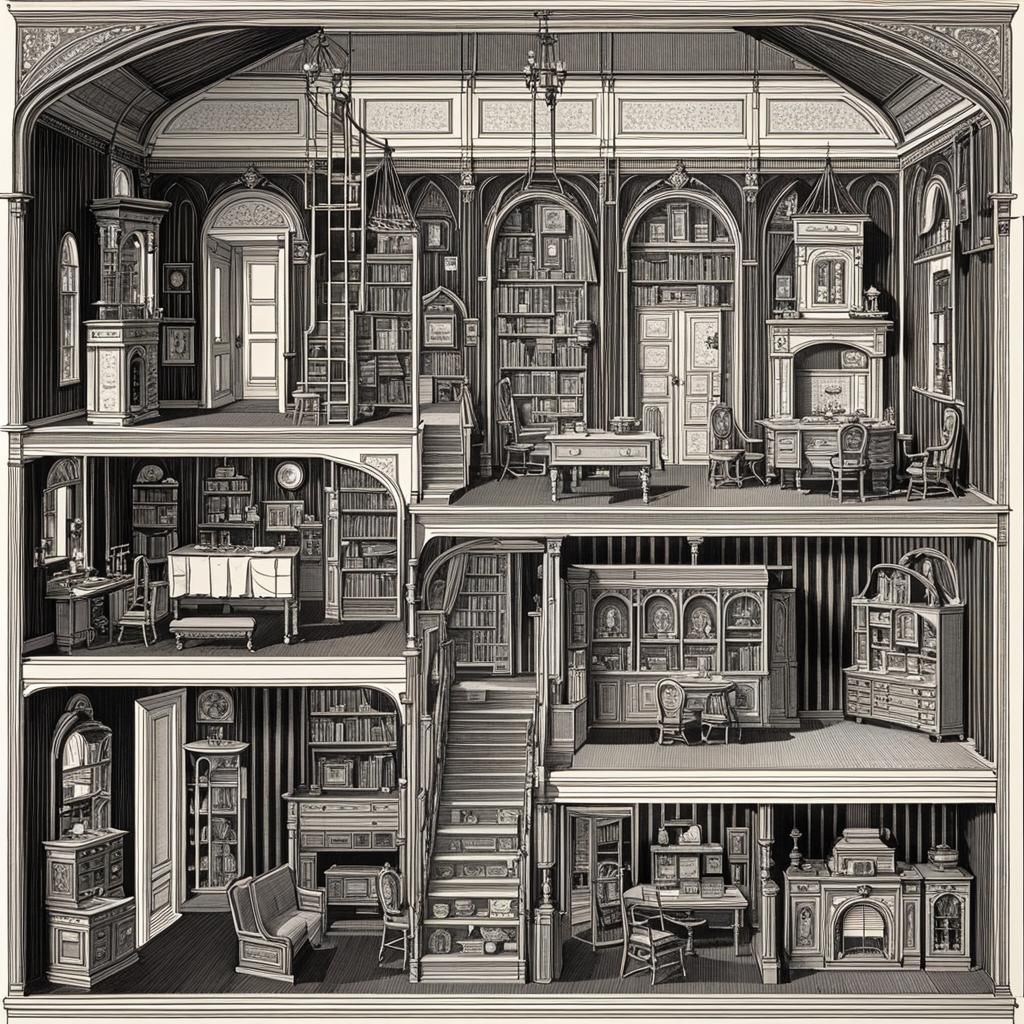 Diagramatic doll house_03 - AI Generated Artwork - NightCafe Creator