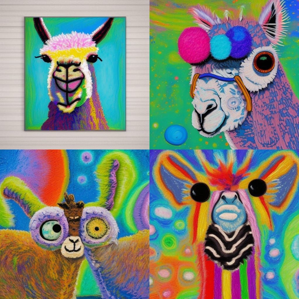 pastel striped alpaca with googly eyes floating through outer space ...
