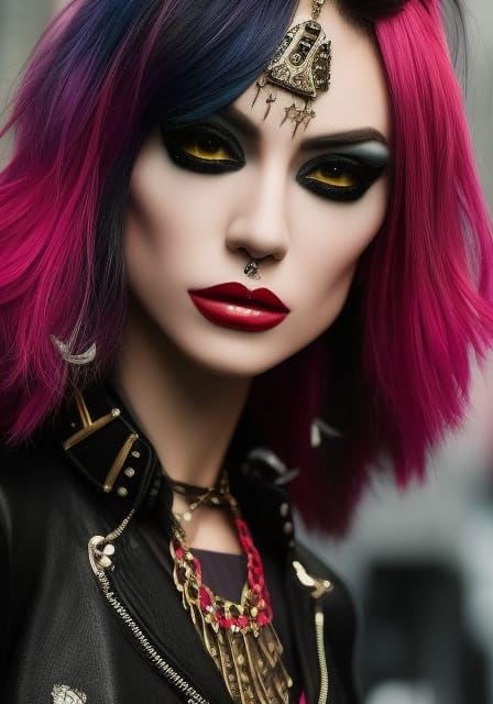 Punk Rocker Girl - AI Generated Artwork - NightCafe Creator