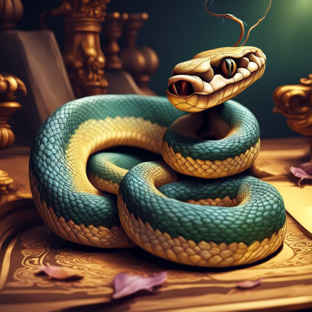 Coiled Snake - AI Generated Artwork - NightCafe Creator
