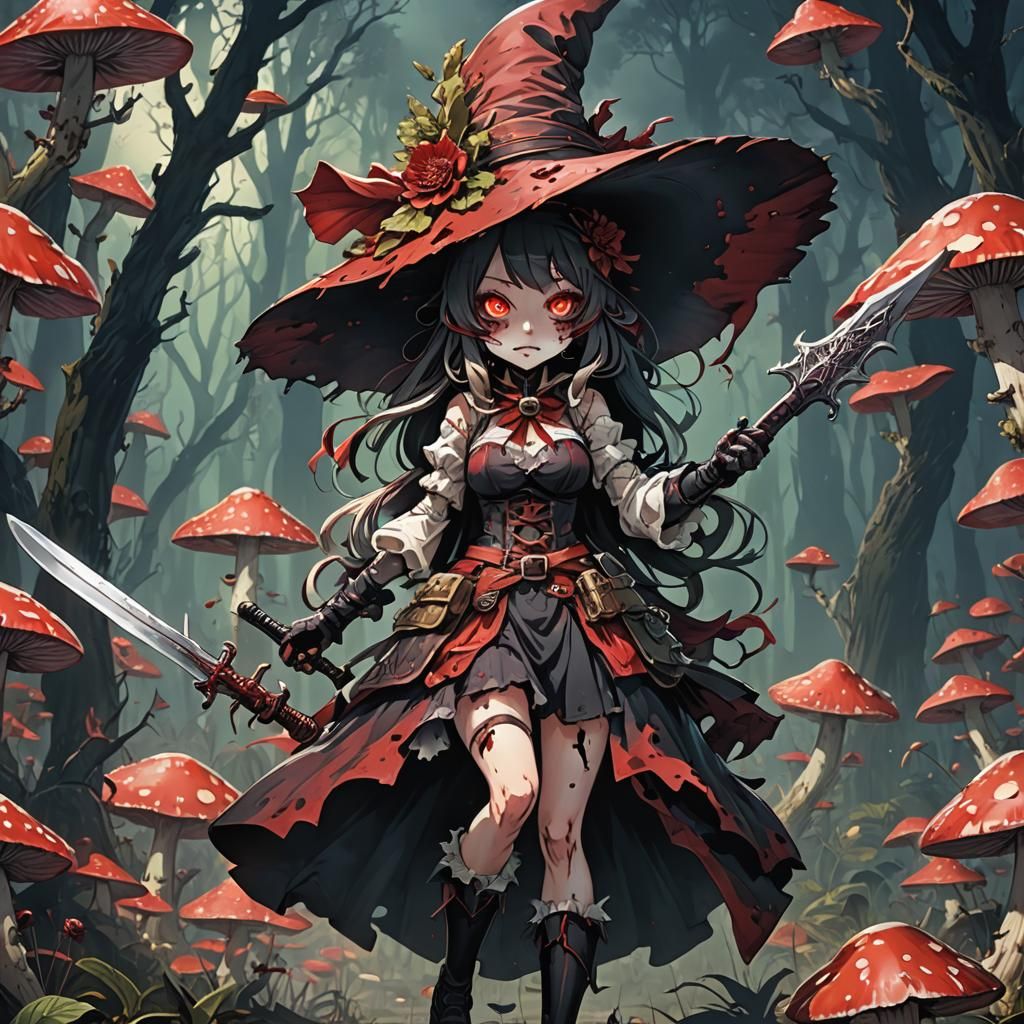 zombie fly agaric girl - AI Generated Artwork - NightCafe Creator