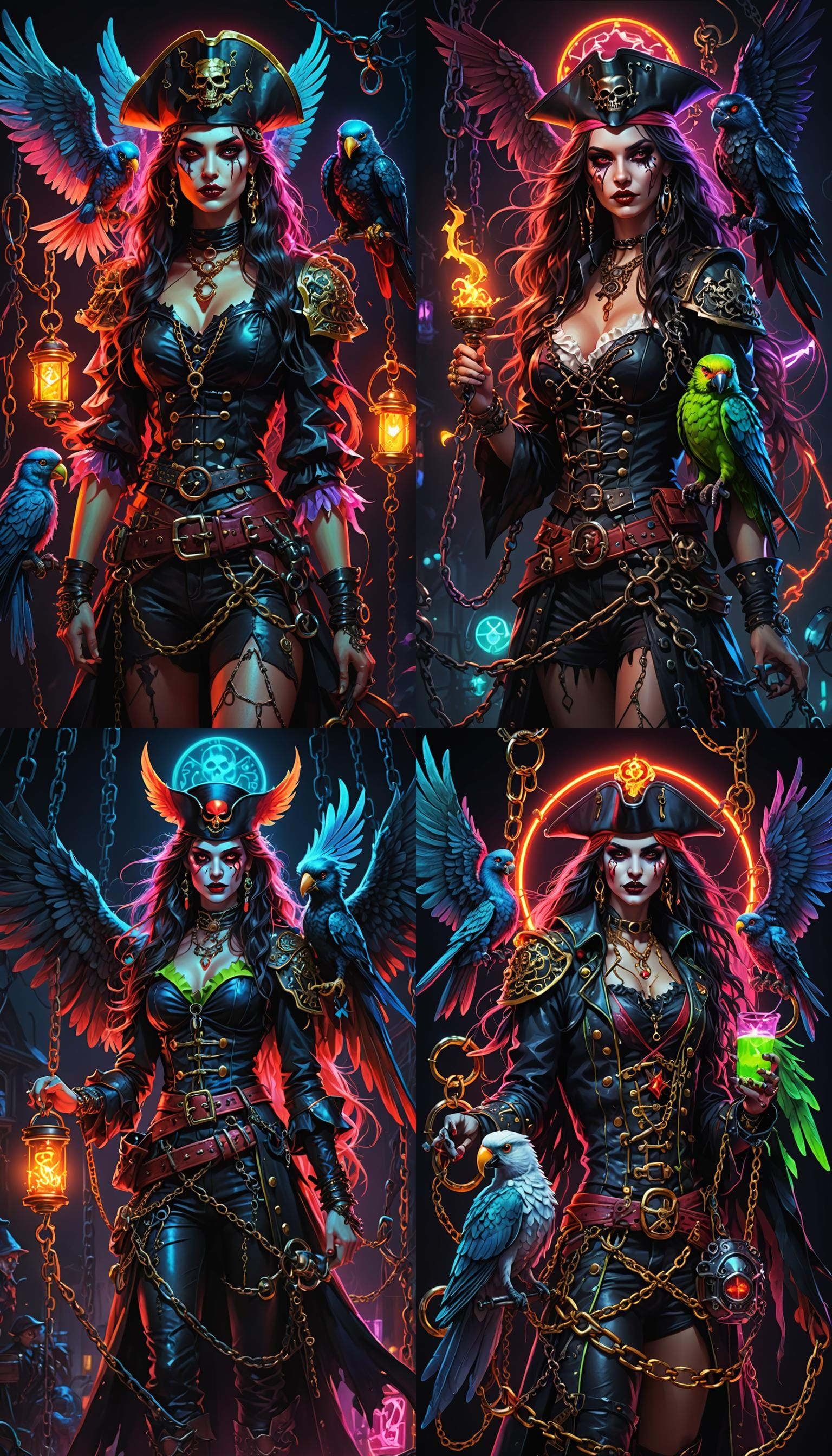 neon glowing pirate - AI Generated Artwork - NightCafe Creator