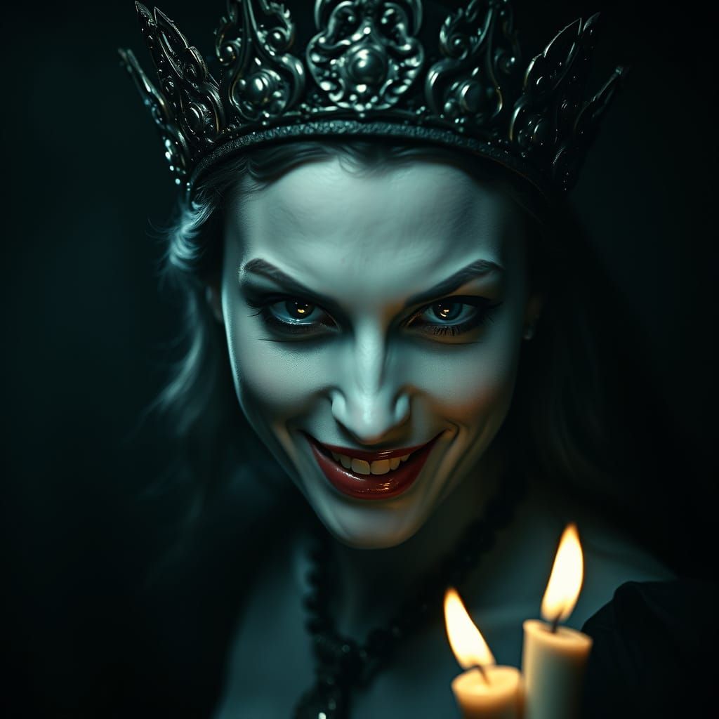 Vampire Queen in Haunting, Dark Cinematic Portrait - AI Art
