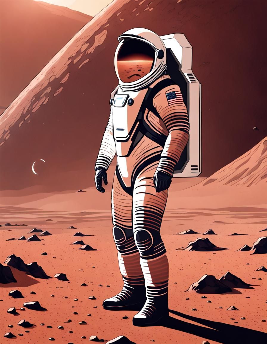 Man On Mars - AI Generated Artwork - NightCafe Creator