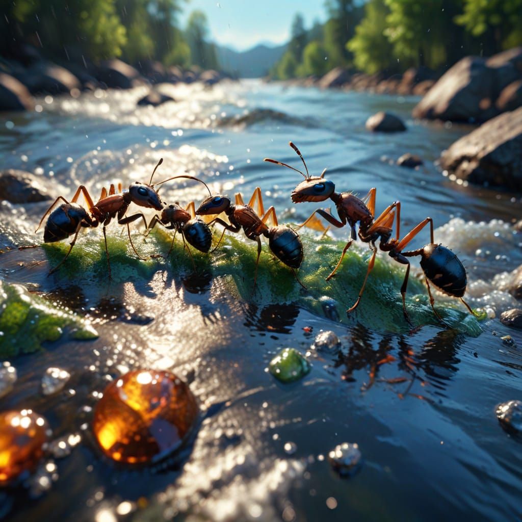 Leave nothing's behind - Hyper-Realistic Ants Ride Turbulent...
