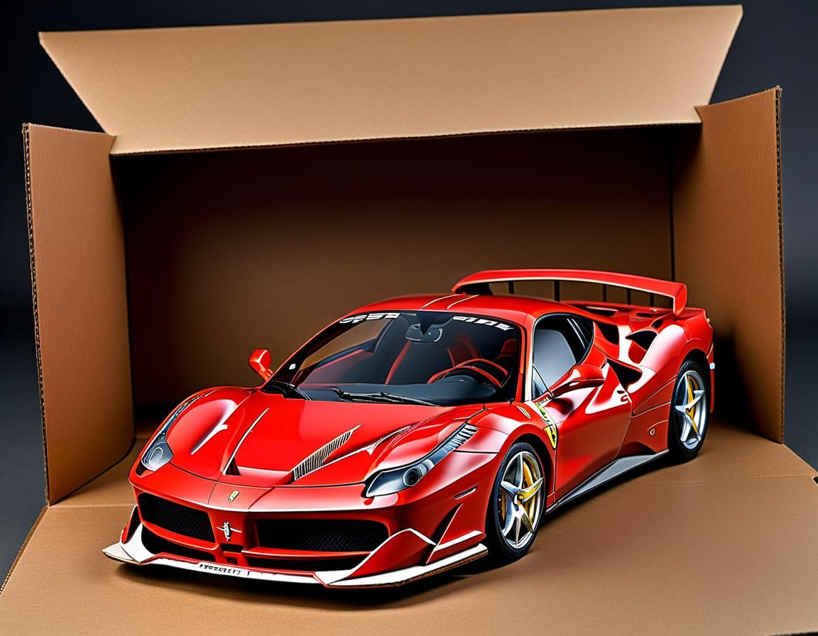 3d cardboard Ferrari - AI Generated Artwork - NightCafe Creator