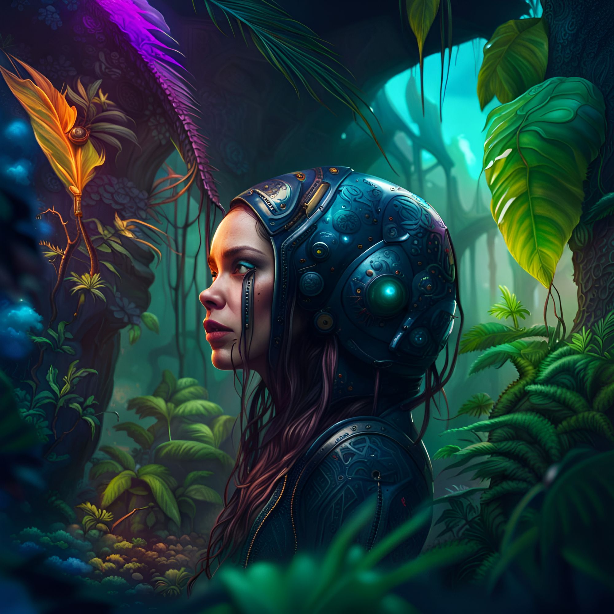 Alien in the jungle : r/nightcafe