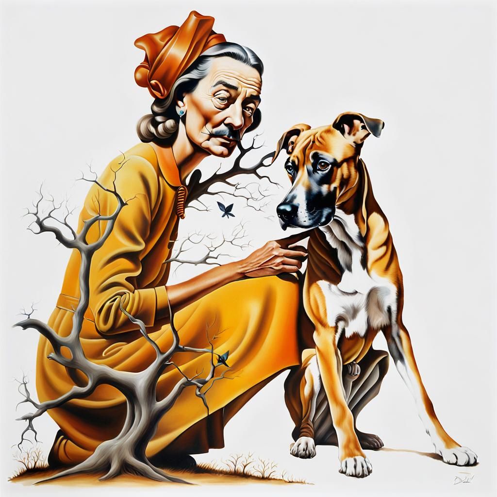Image: The master and his dog, similar S. Dali. - AI Generated Artwork ...
