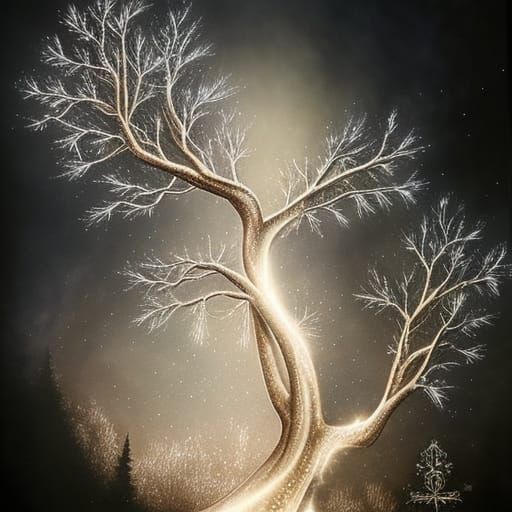 Luminescent holographic tree By Josephine Wall and Russ Mills - AI ...