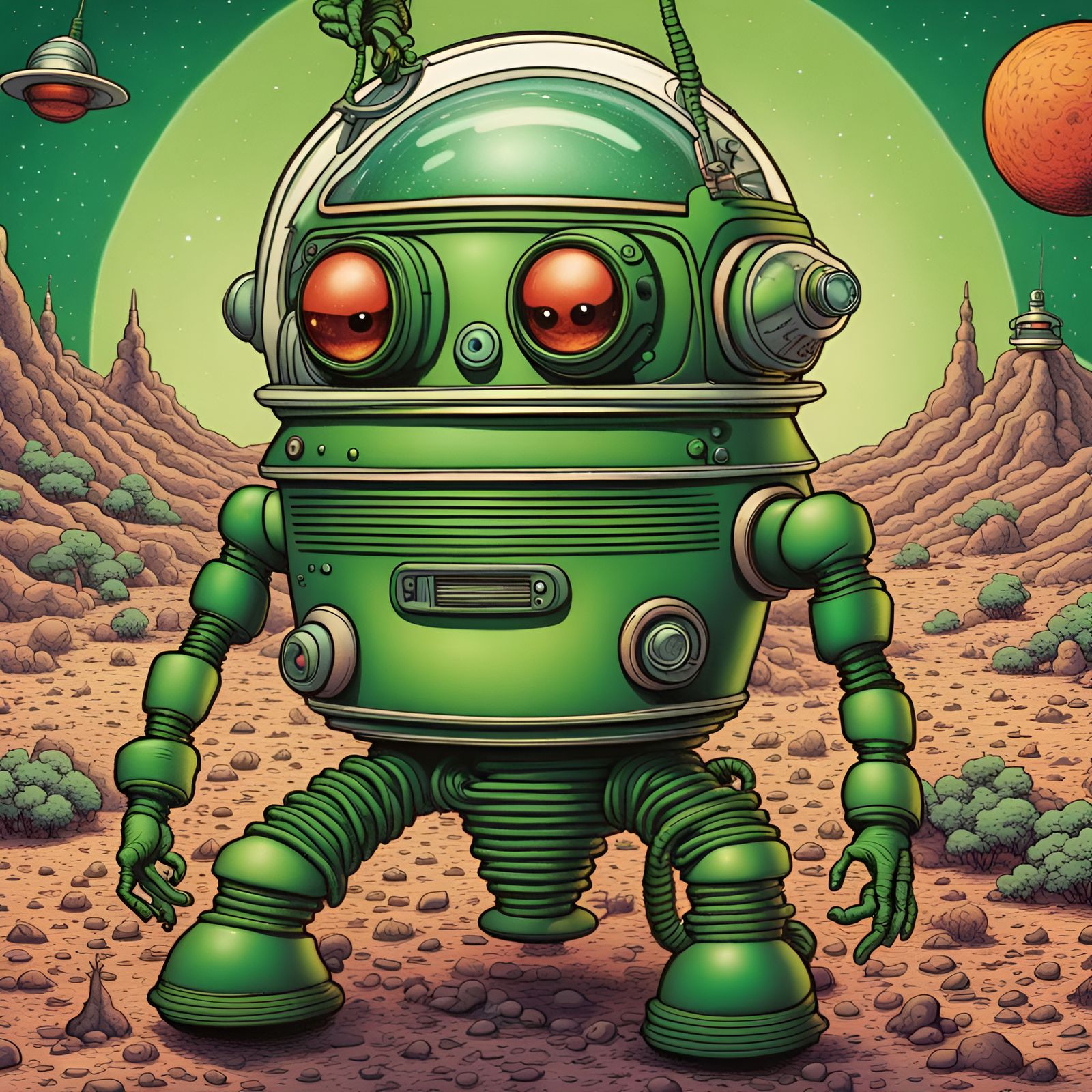 1950's Martian Robot - AI Generated Artwork - NightCafe Creator